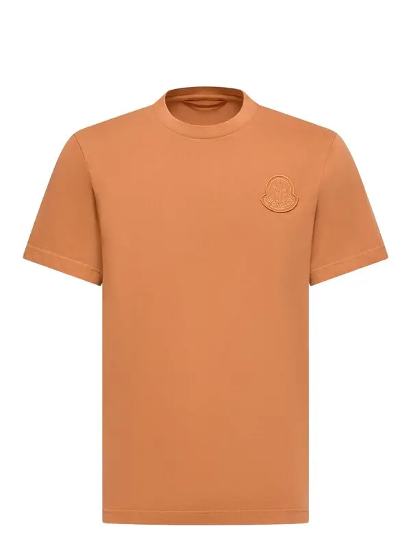Moncler Logo Cotton T-shirt - Orange