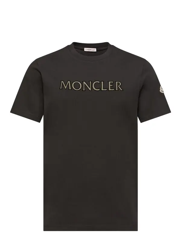 Moncler Logo Print Cotton T-shirt - Black