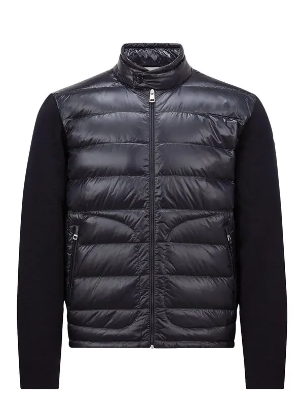 Moncler Padded Wool Zip-up Cardigan - Blue