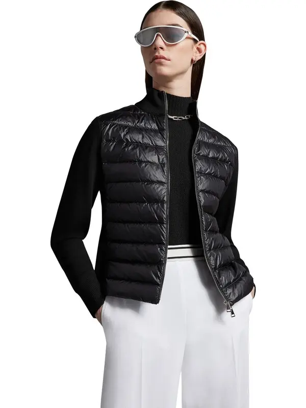 Moncler Padded Wool Cardigan - Black