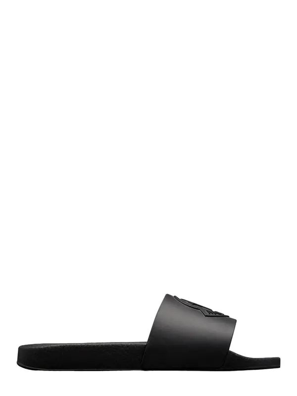 Moncler Basile Slides With Logo Detail - Black