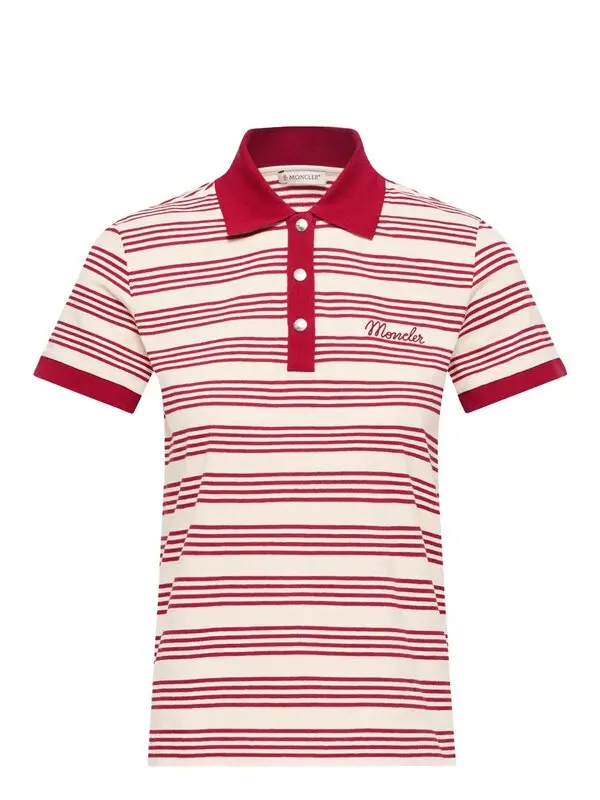 Moncler Striped Cotton Polo Shirt - Multicolor