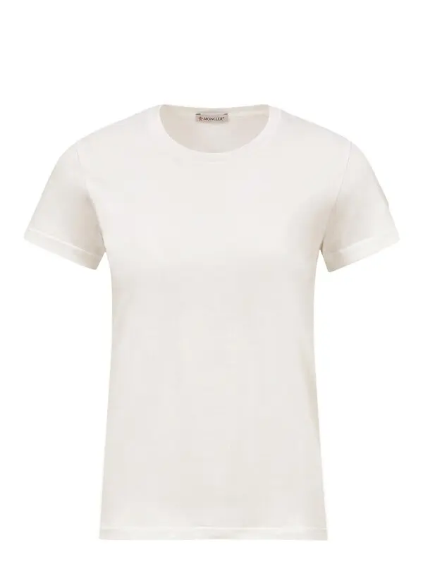 Moncler Logo Patch Cotton Jersey T-shirt - White
