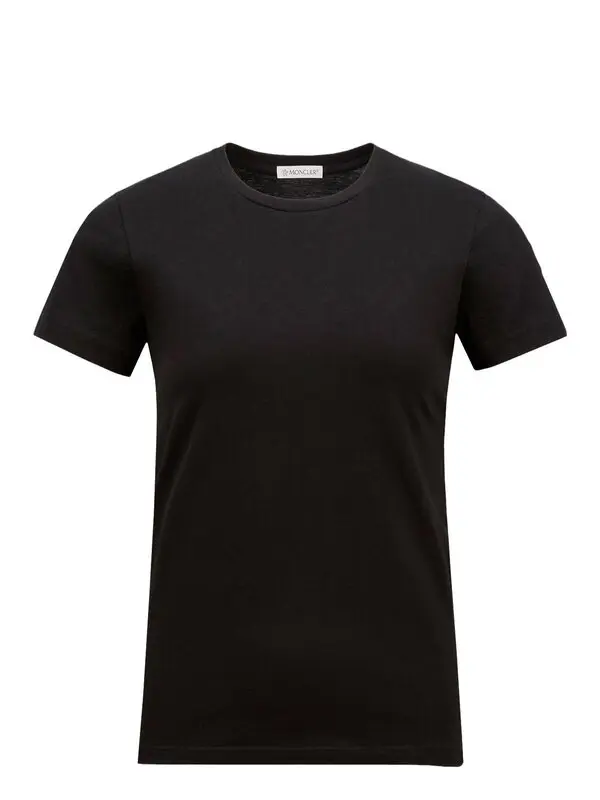 Moncler Logo Patch Cotton Jersey T-shirt - Black