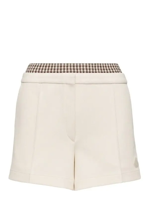 Moncler Layered-effect Vichy Cotton Blend Shorts - White
