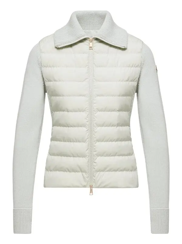Moncler Padded Wool Zip-up Cardigan - Green