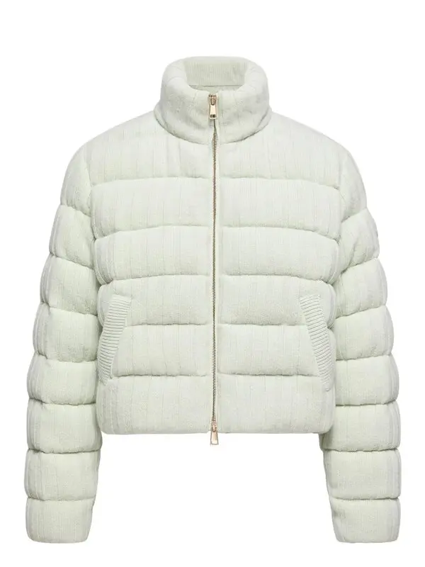 Moncler Padded Wool & Cashmere Blend Cardigan - Green