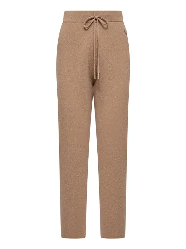 Moncler Wool & Cashmere Blend Cropped Jogging Pants - Beige