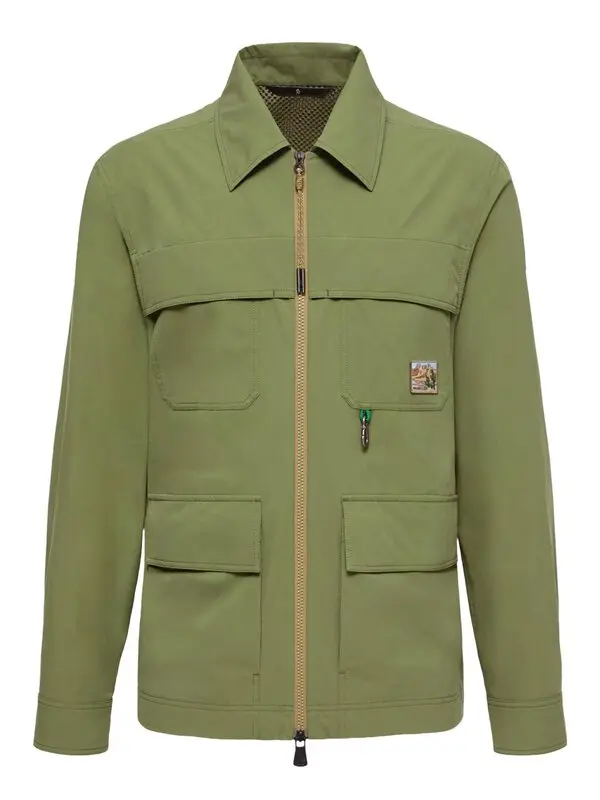 Moncler Taffeta Shirt Jacket With Water-repellent Finish - Green