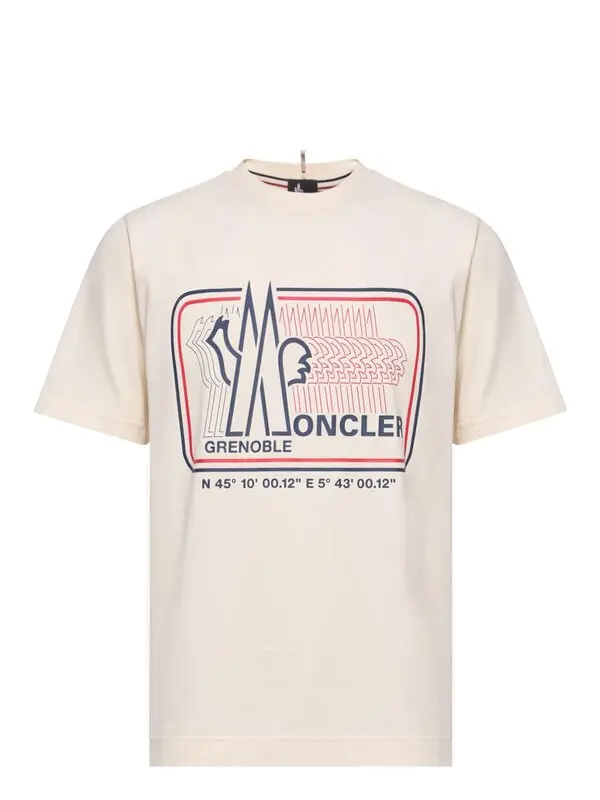 Moncler Logo Cotton Blend T-shirt - White