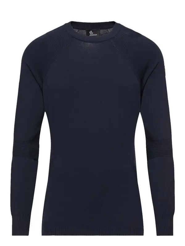 Moncler Viscose Blend Logo Sweater - Blue