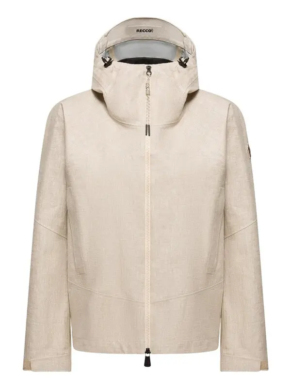 Moncler Chartres Linen Blend Hooded Jacket - Beige