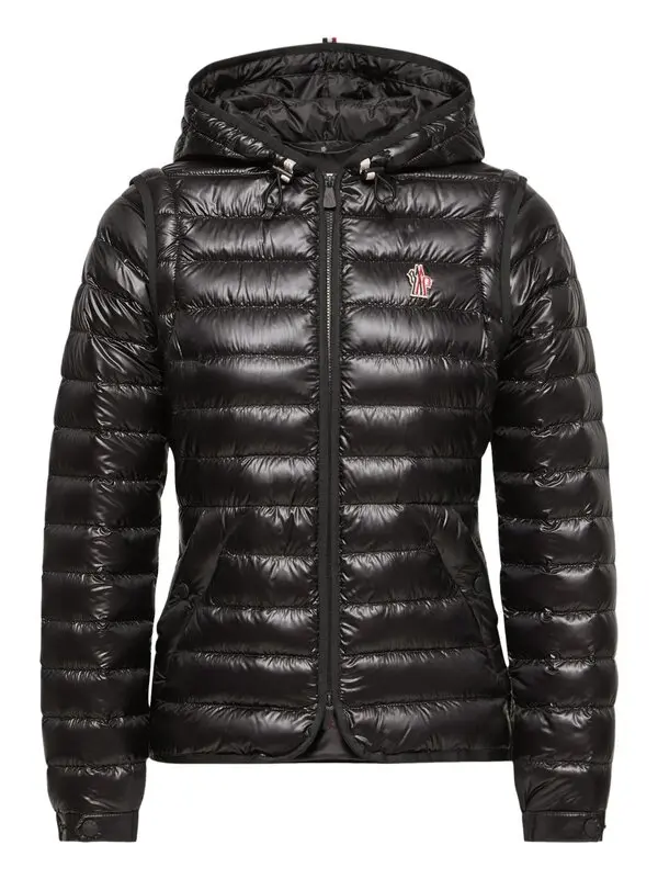 Moncler Karura Detachable Sleeve Hooded Down Jacket - Black
