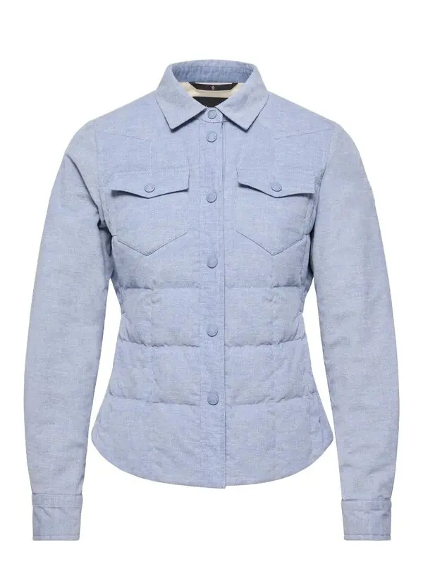 Moncler Nangy Quilted Corduroy Shirt Jacket - Blue