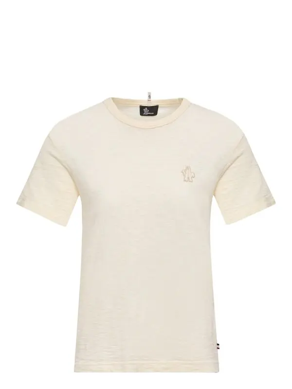 Moncler Logo Patch Cotton T-shirt - White