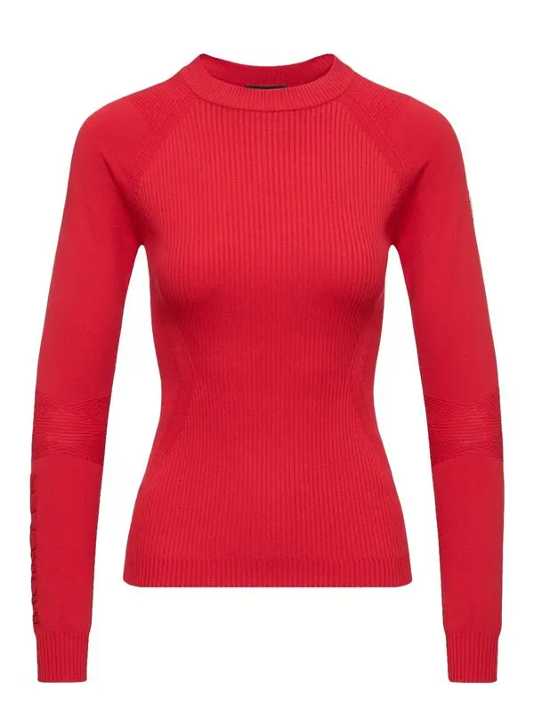 Moncler Viscose Blend Crew Neck Sweater - Red
