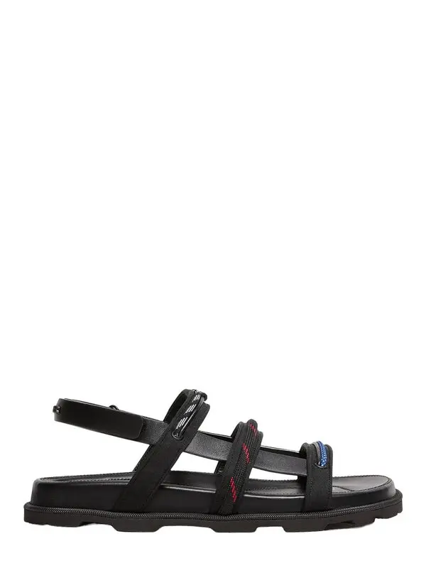Moncler Vera Isla Leather Strappy Sandals - Black