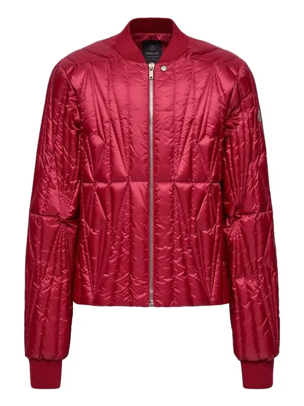 MONCLER + RICK OWENS Geocamo Flight Down Bomber Jacket - Red