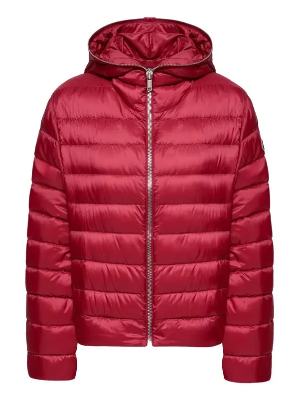 MONCLER + RICK OWENS Ziplock Hooded Short Down Jacket - Red