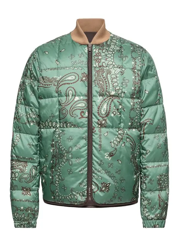 Moncler Chalvron Reversible Paisley Quilted Bomber Jacket - Multicolor