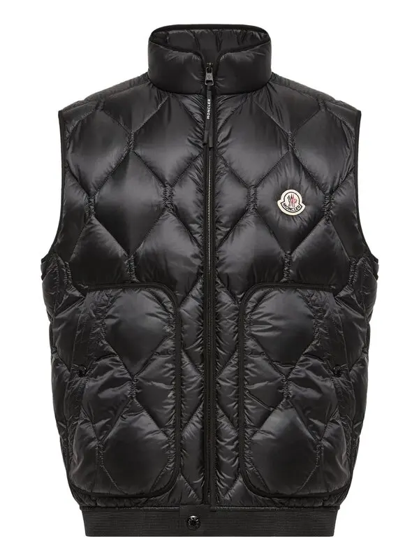 Moncler Erelia Diamond Quilted Down Vest - Black