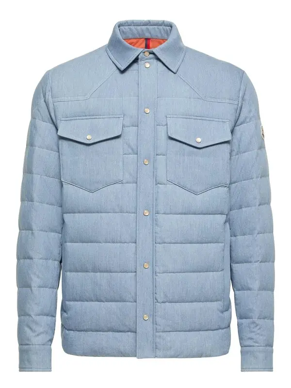 Moncler Tiriol Denim Down Shirt Jacket - Blue