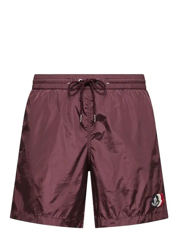 Moncler Logo Swim Shorts - Red