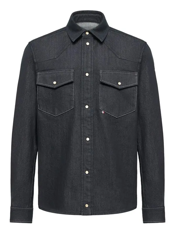Moncler Denim Long Sleeve Shirt - Blue