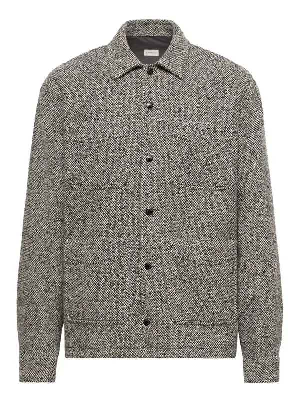 Moncler Melange Wool Blend Shirt - Grey