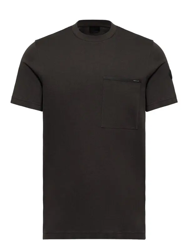 Moncler Cotton Jersey T-shirt With Chest Pocket - Black