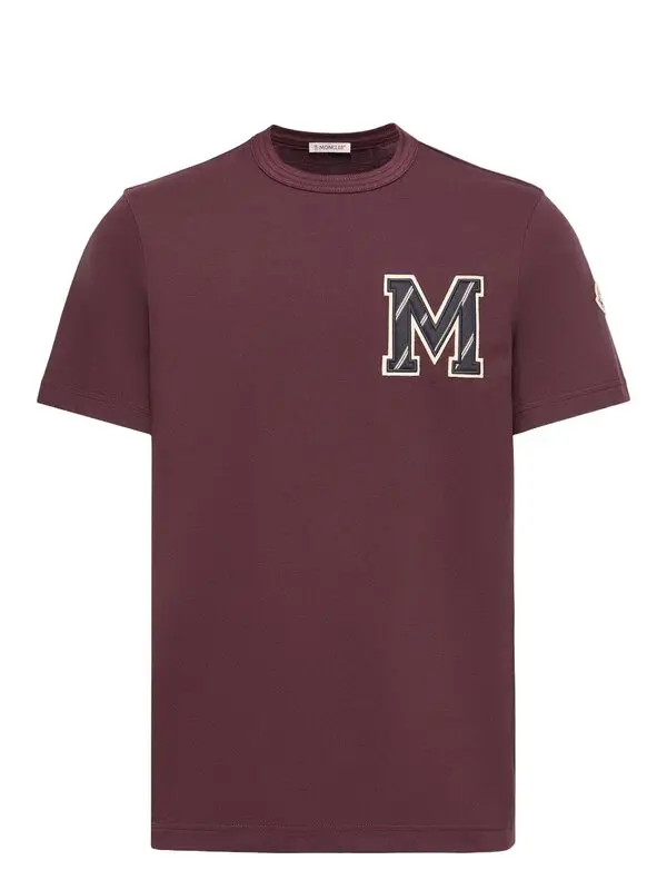 Moncler Cotton Jersey Monogram T-shirt - Red