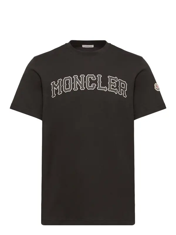 Moncler Logo Cotton T-shirt - Black