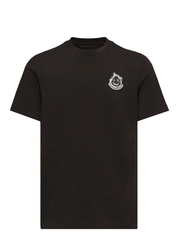 Moncler Logo Cotton T-shirt - Black