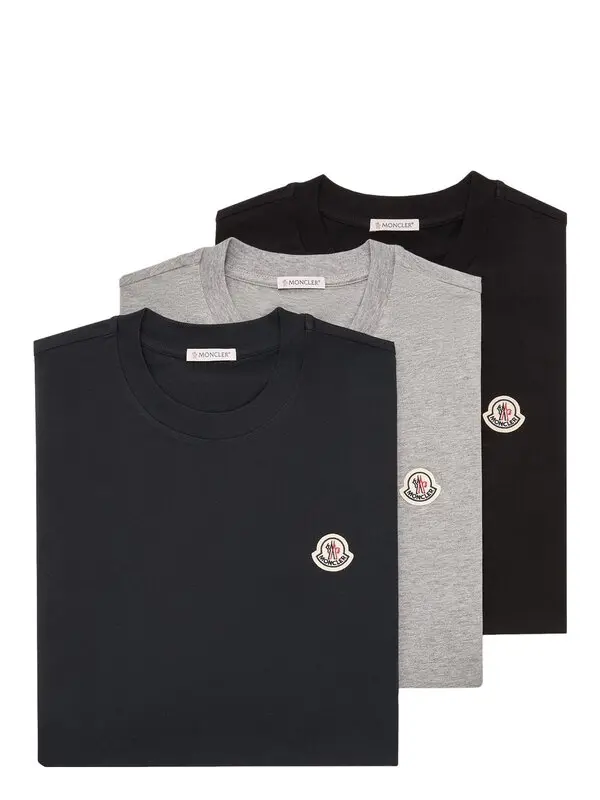 Moncler Logo Patch Cotton T-shirt - Multicolor