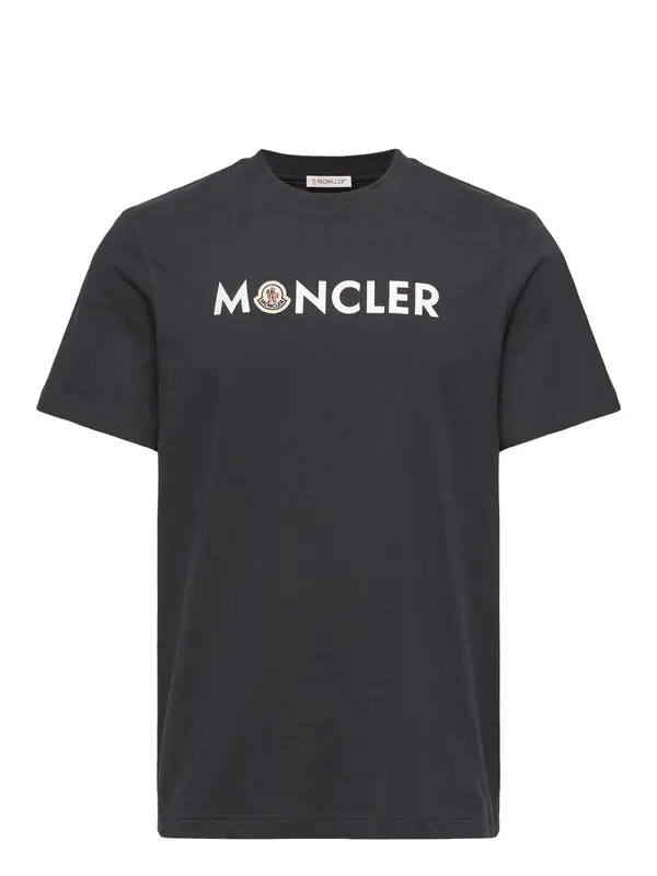 Moncler Logo Cotton T-shirt - Blue