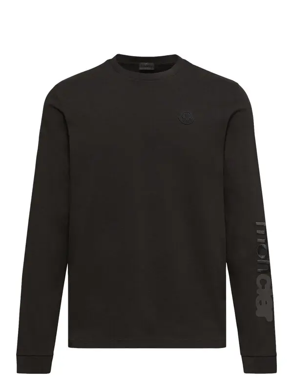 Moncler Cotton Jersey Long Sleeve T-shirt - Black