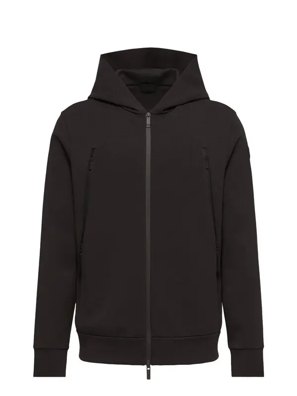 Moncler Cotton Blend Zip-up Hoodie - Black