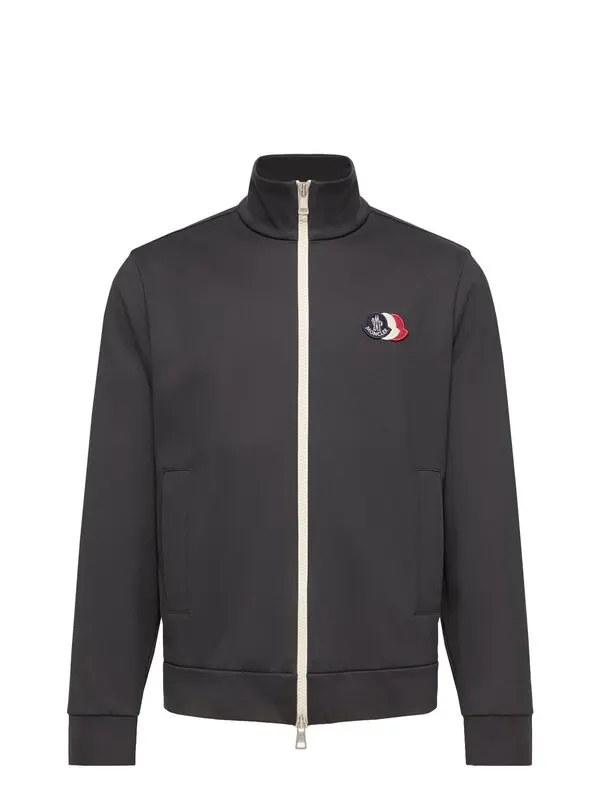 Moncler Tricolor Logo Zip-up Sweatshirt - Blue