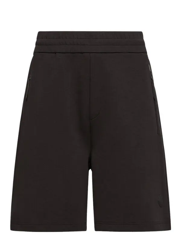Moncler Interlock Cotton Blend Shorts - Black