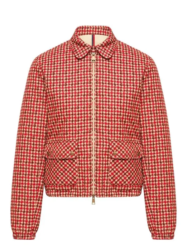 Moncler Lanset Velvet Down Shirt Jacket - Red