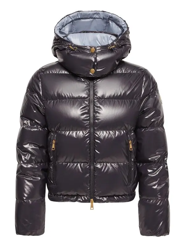 Moncler Niveole Cropped Down Jacket With Detachable Hood - Blue