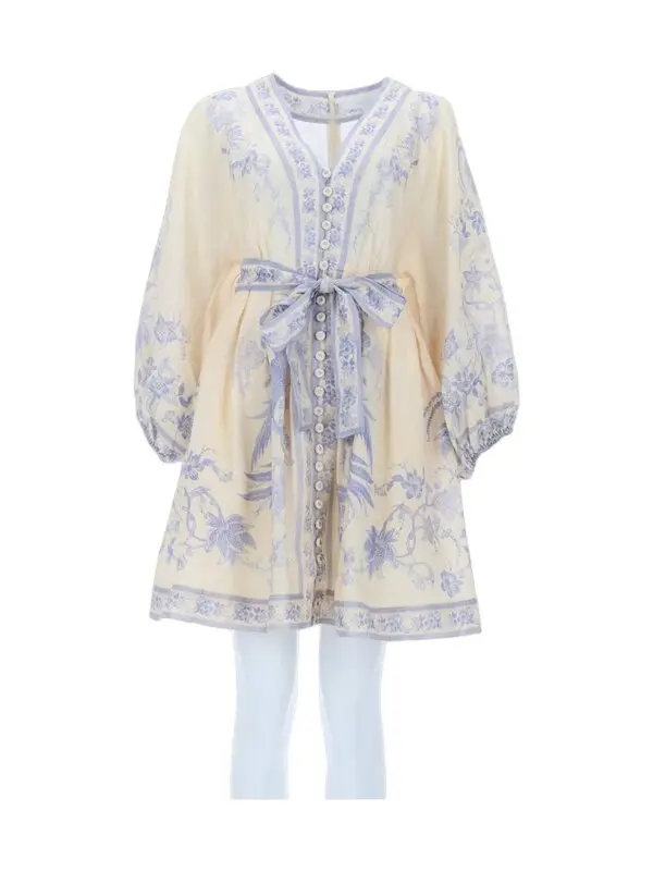 Zimmermann Indra Plunge Mini Dress - Multicolor