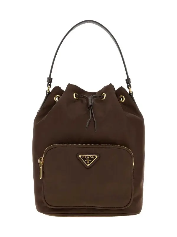 Prada Re-nylon Duet Bucket Bag - Brown