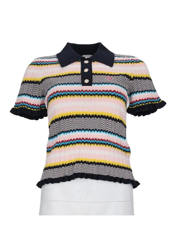 Casablanca Maglia Polo Con Motivo Chevron - Multicolor