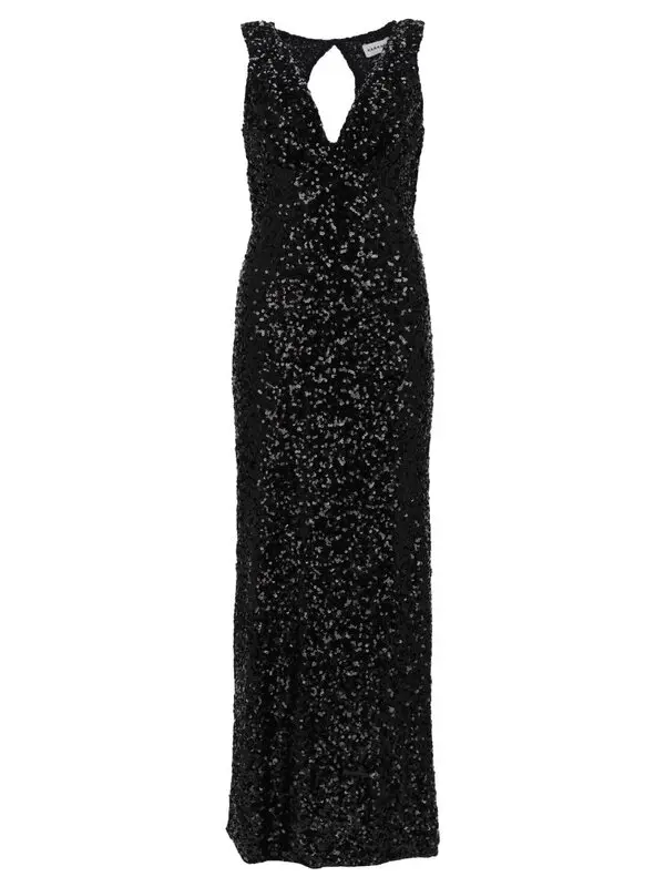 P.a.r.o.s.h Full Sequin Long Dress - Black