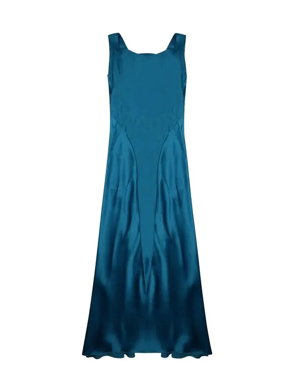 Alberta Ferretti Silk Blend Long Dress - Blue
