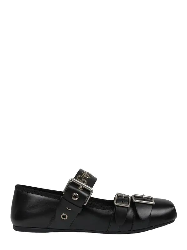 Dior Ballerina Punk Flats - Black