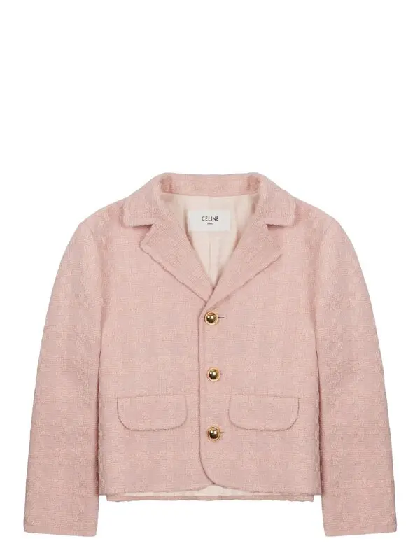 Celine Textured Wool Blend Jacket - Pink