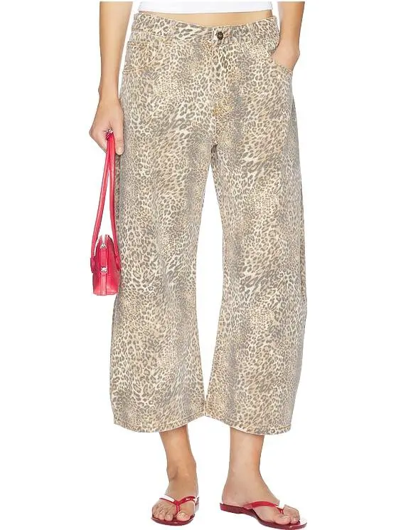Lioness Horseshoe Cropped Jeans - Leopard