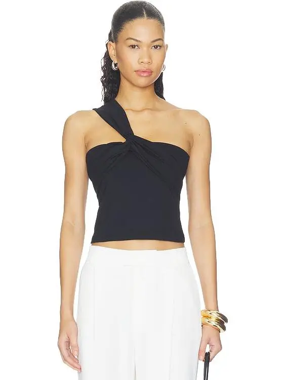 Susana Monaco Twisted One-arm Top - Black